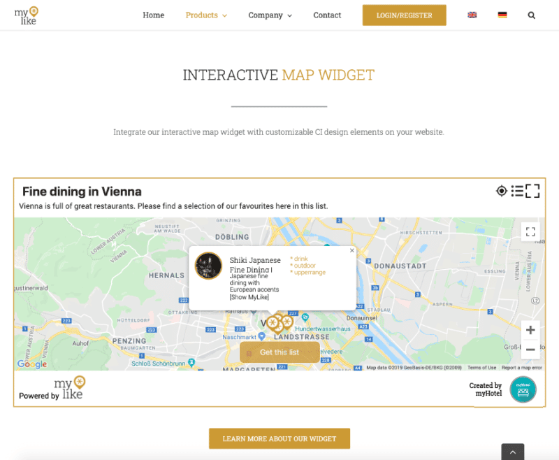 myLike | Add interactive Maps to your Website & Blog