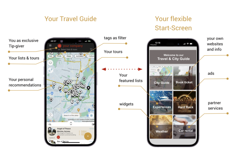 New Start Screen for Your Digital Travel Guide & Mobile Concierge - myLike